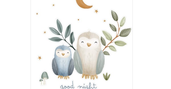 Autocolante pentru perete - Good Night - Forest Friends - Little Dutch